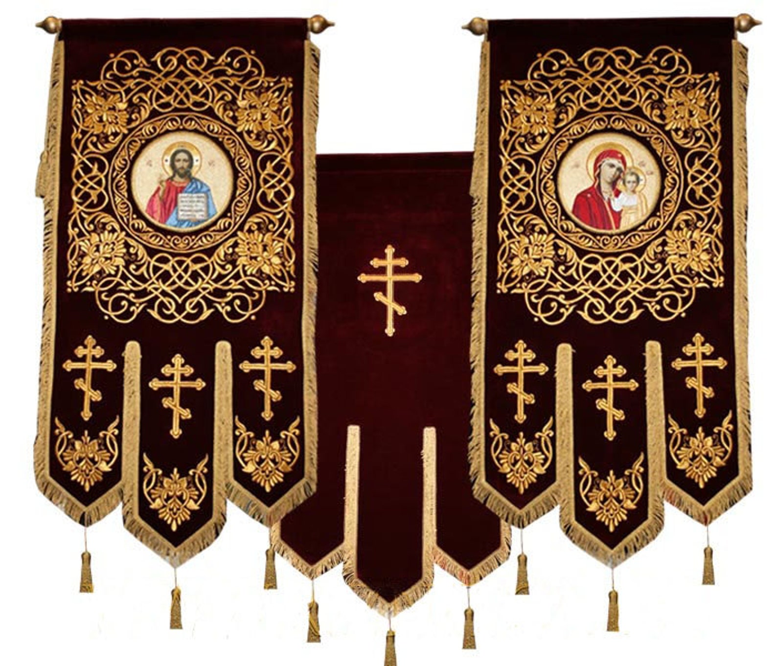 Gonfalon Religious Pennant Hanging Flag Banner Fabric - Etsy UK
