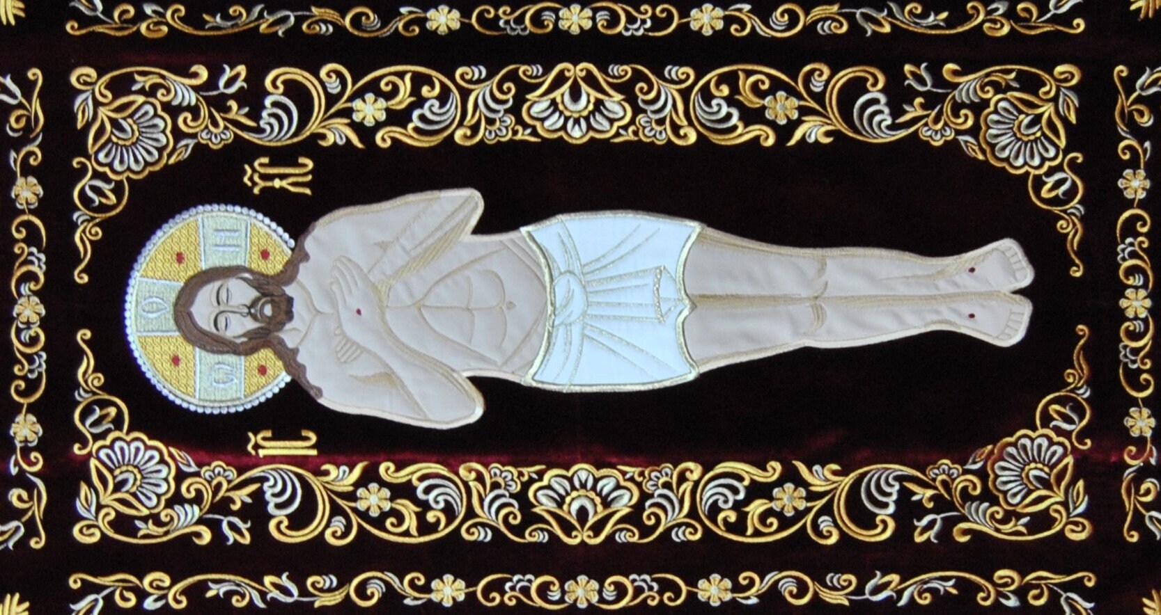 Epitaphios Cover Embroidered Orthodox Shroud of Christ. Relic ...