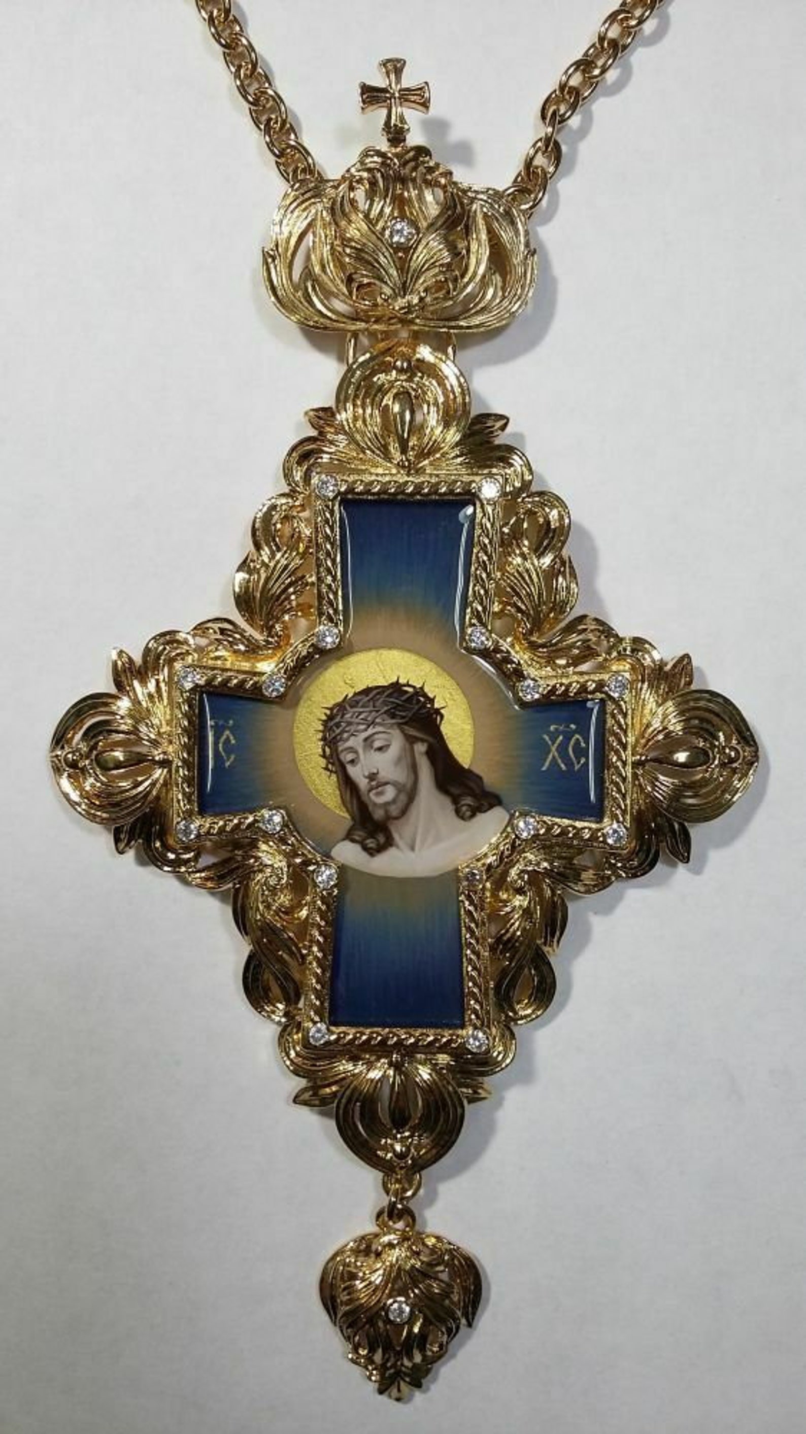 Orthodox Priest Pectoral Cross. Brass Relic Crucifix Pendant. Religious ...