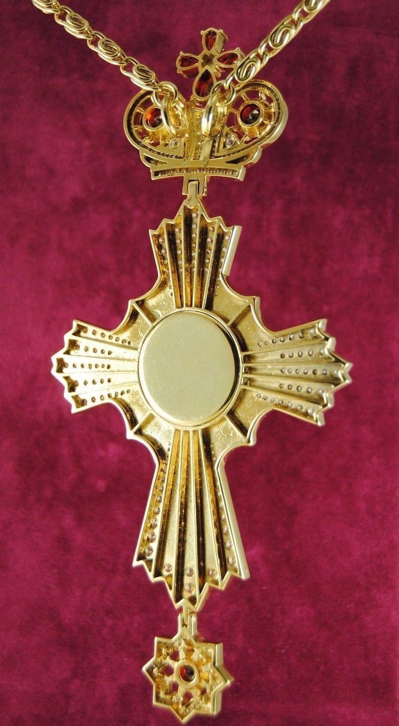 Gold Pectoral Cross Cast Crucifix of Our Lord Jesus Christ. Russian ...
