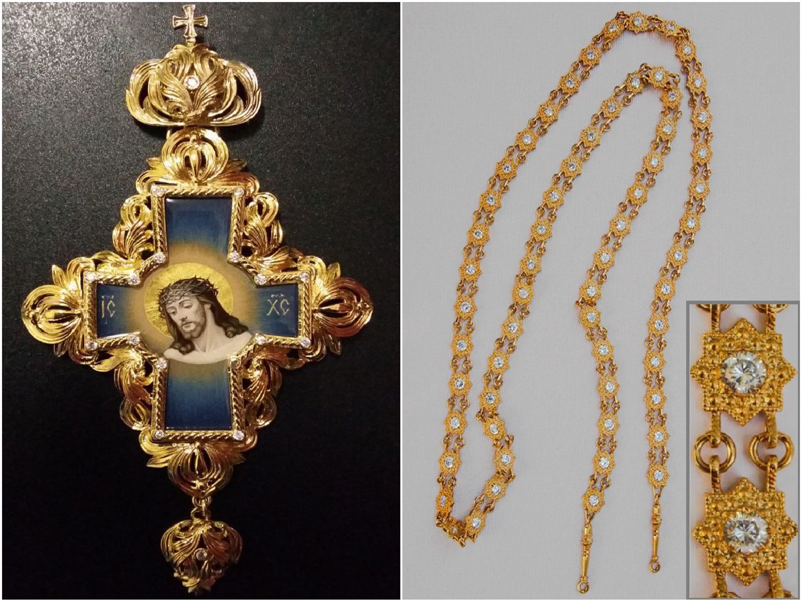Orthodox Priest Pectoral Cross. Brass Relic Crucifix Pendant. Religious ...