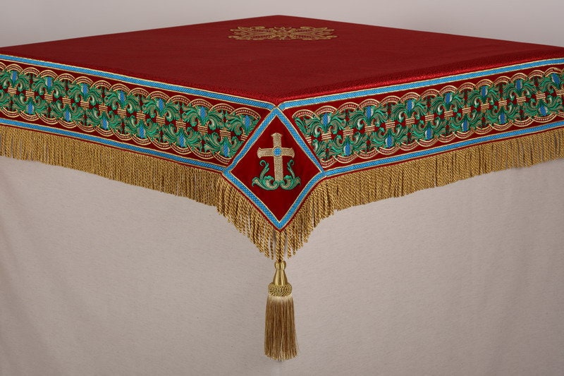 Orthodox Tablecloth on the Throne or Altar, Embroidered Religious Altar ...