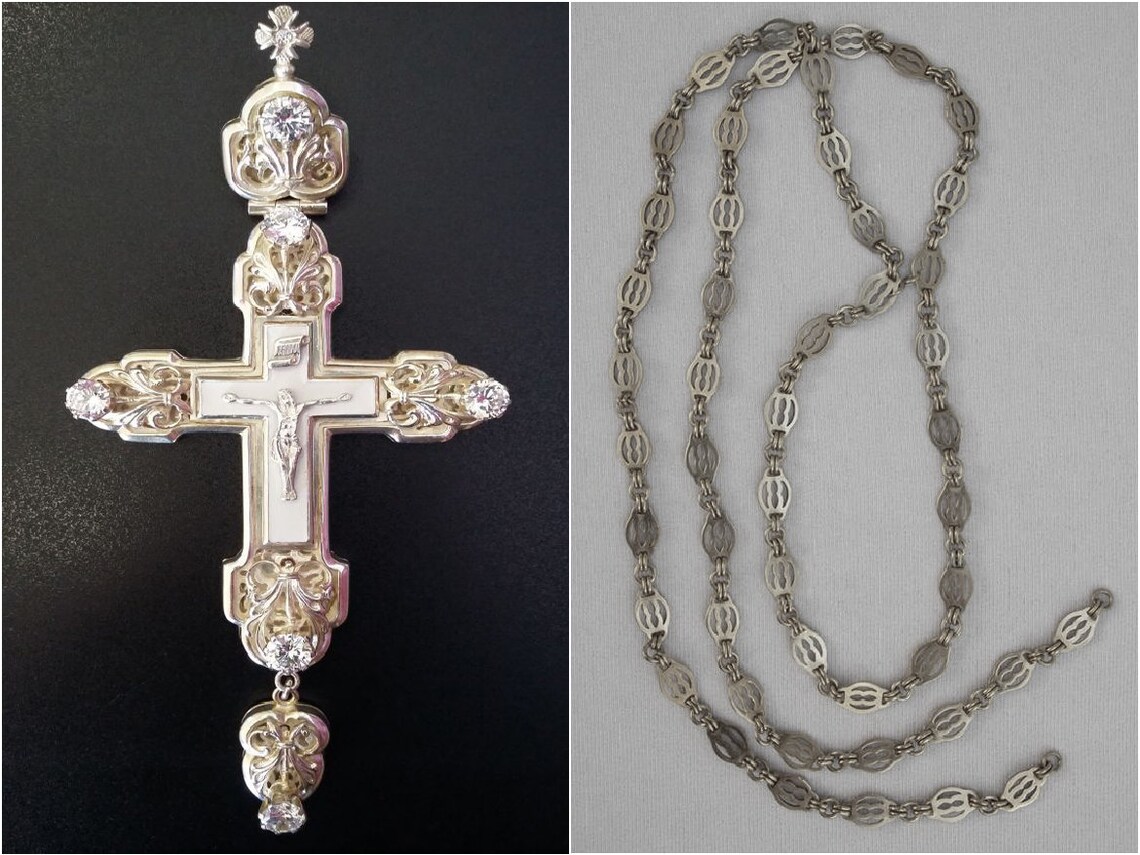 Pectoral Cross With Cast Crucifix of Our Lord Jesus Christ. | Etsy