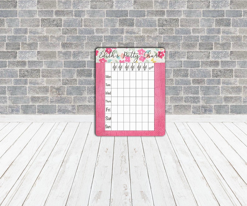 Potty Chart Pretty in Pink Custom Potty Chart 11x14 Board - Etsy