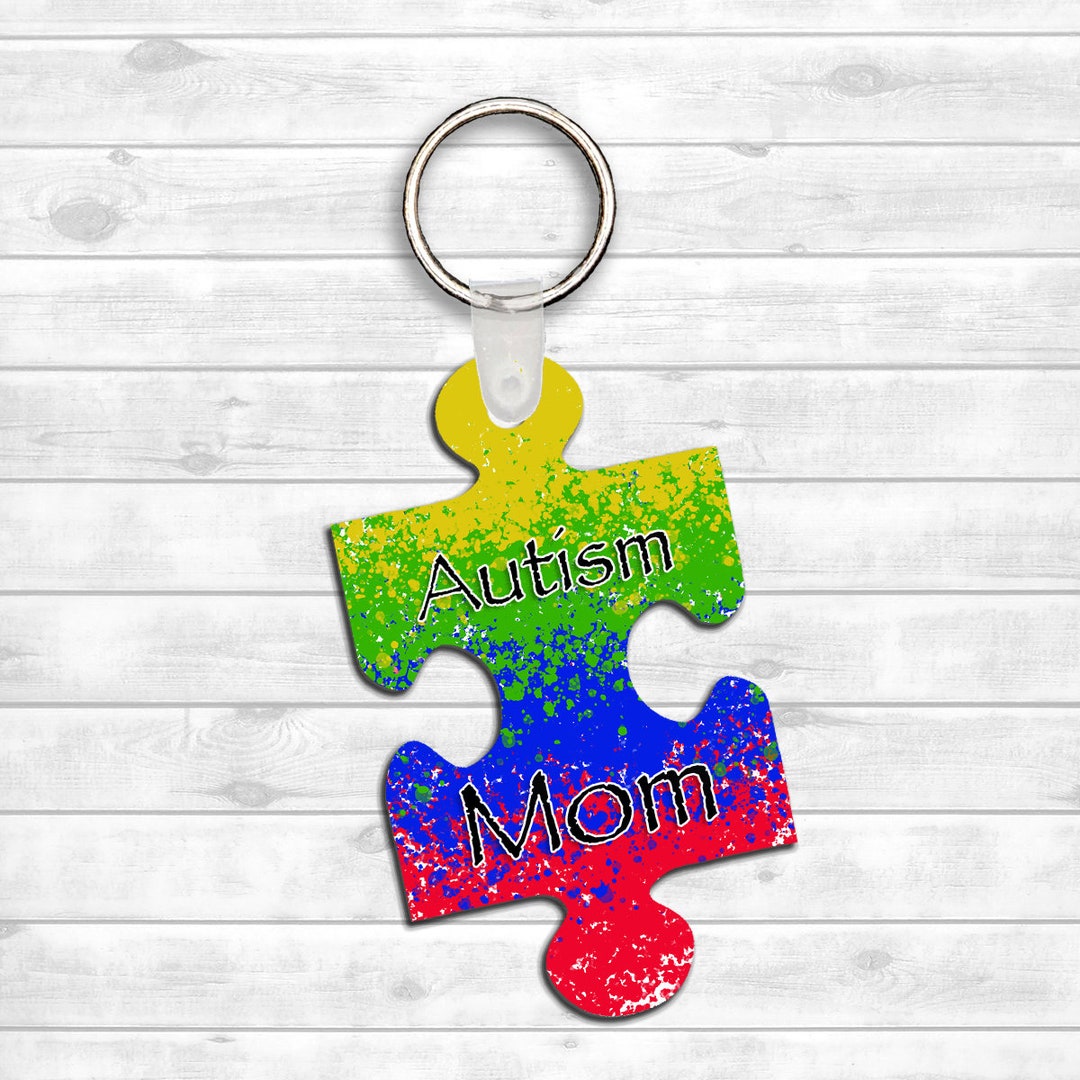 Autism Mom, Puzzle Piece Keychain, Sublimation Digital Design NOT a ...