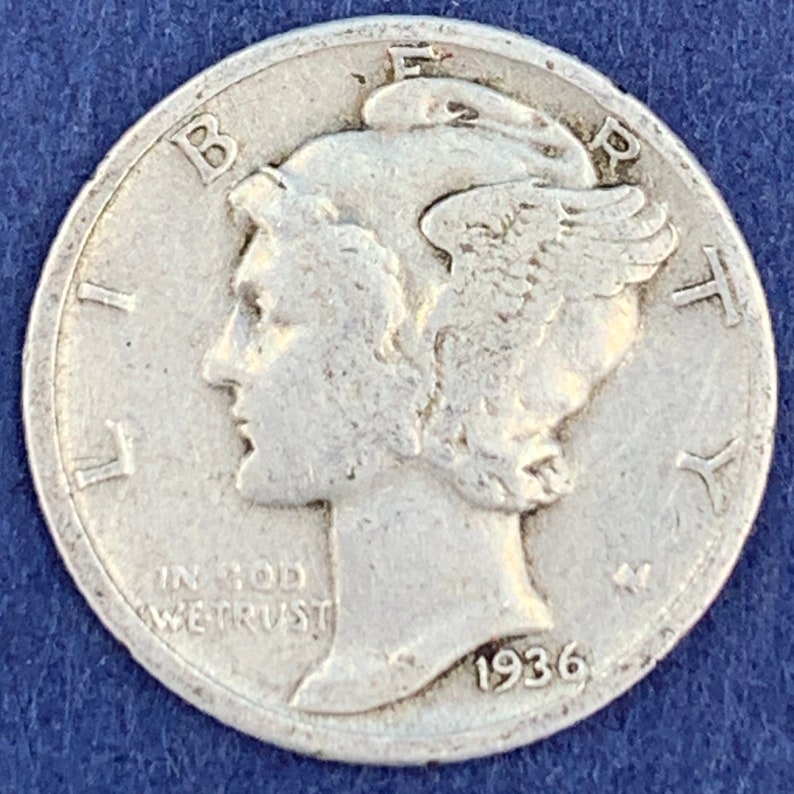 1936 US Dime Mercury winged Liberty Head - Etsy
