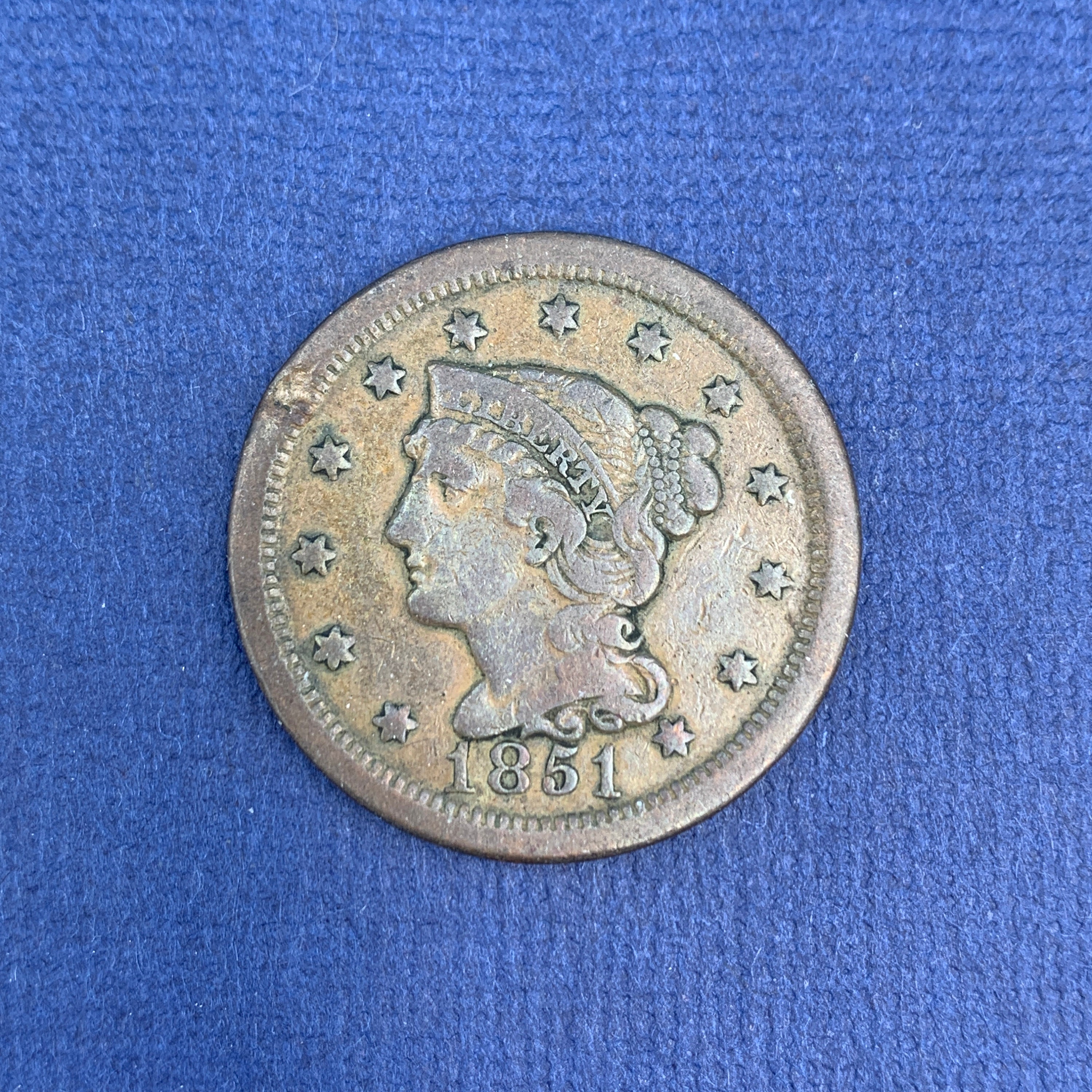 1851 US Large Cent - Braided Hair - Etsy