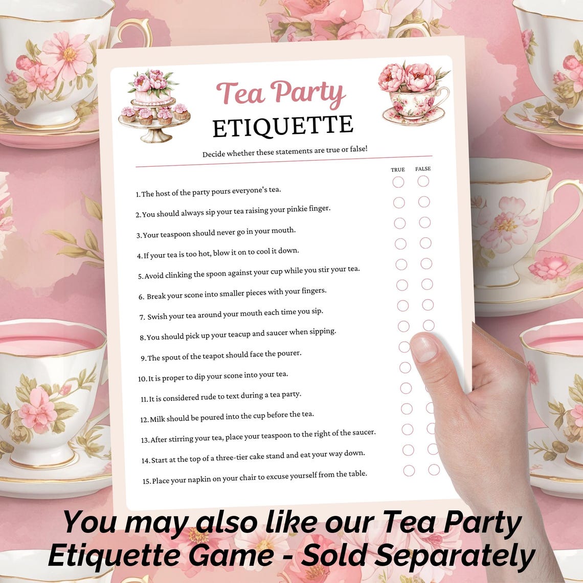 Spill the Tea Game, Tea Party Printable Activity, Bridal Shower Game ...