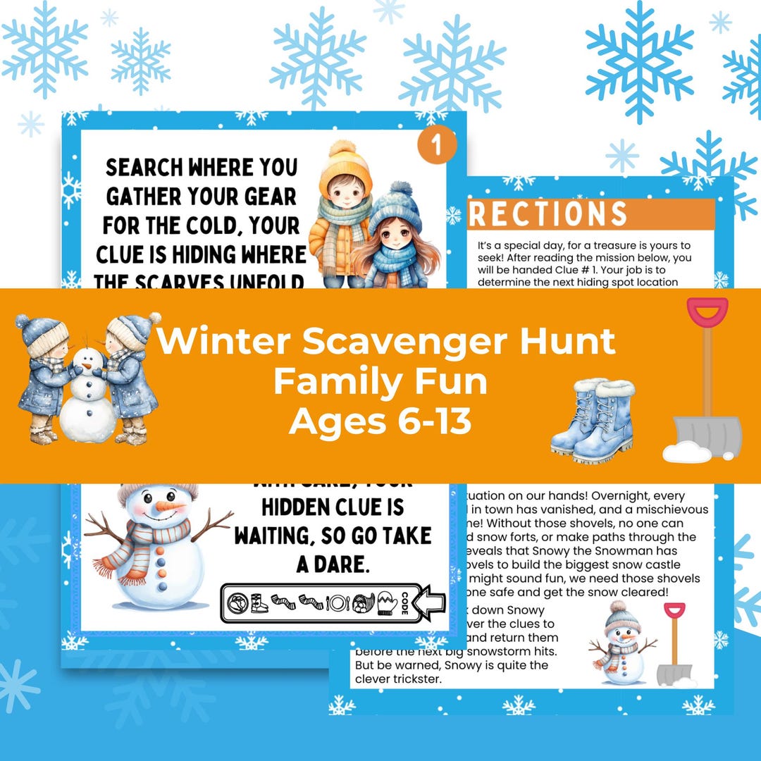 Winter Scavenger Hunt for Kids - Fun Indoor & Outdoor Activity ...