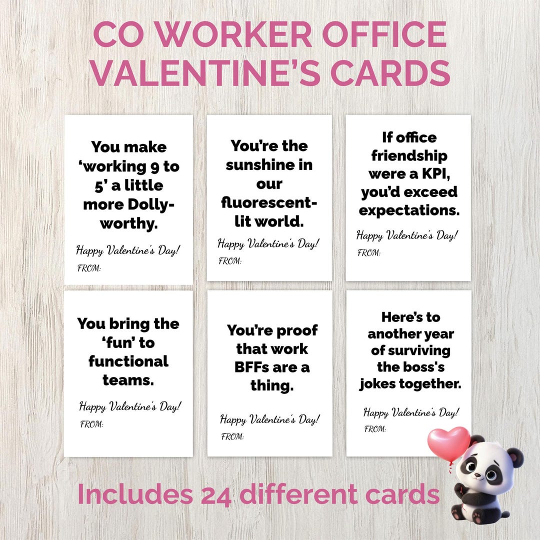 Printable Funny Coworker Valentine's Day Cards Office Valentines for ...
