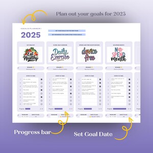 2025 Goal Planner - Google Sheets - Etsy