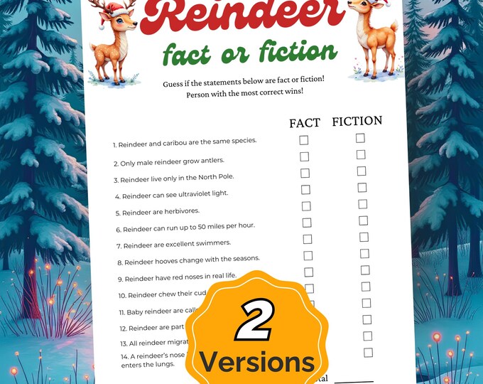 Reindeer Games Trivia Game | Fact or Fiction | True or False ...
