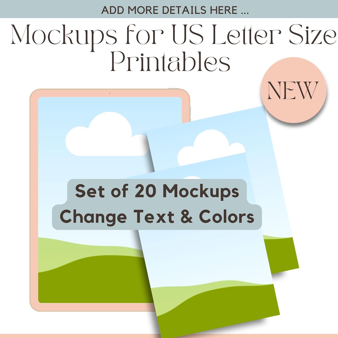 20 Esty Shop Canva Mockups, Printable Product Mockup Template , Etsy Mockup, Editable Canva ...