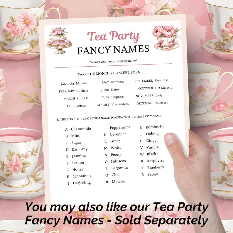 Spill the Tea Game, Tea Party Printable Activity, Bridal Shower Game ...