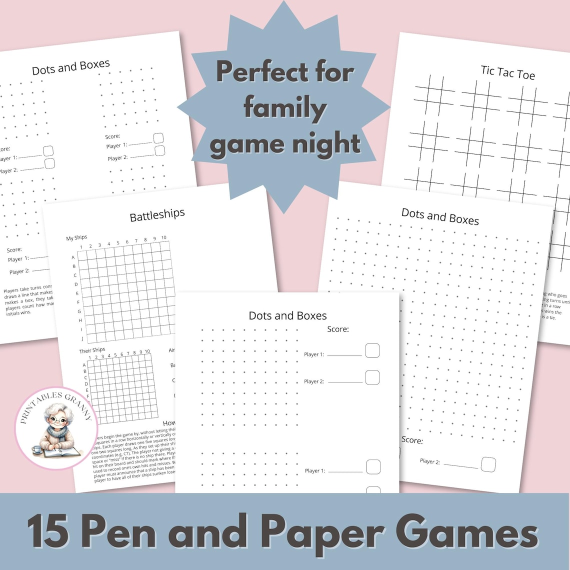 Pen and Paper Printable Games, 15 Printable Travel Games for Kids ...