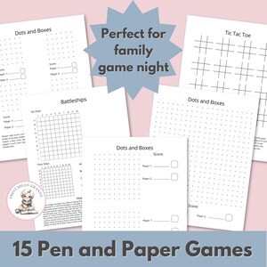 Pen and Paper Printable Games, 15 Printable Travel Games for Kids ...
