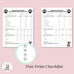 Dog Grooming Service Template Pet Report Sheet - Dog Business Forms - Etsy