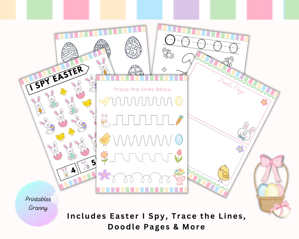 Easter Activities for Kids, Printables Pack, Coloring Pages, Mazes for ...