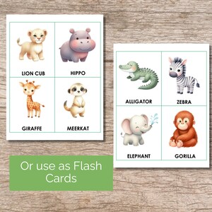 40 Animal Safari Preschool Bingo - Fun Learning Game for Kids ...