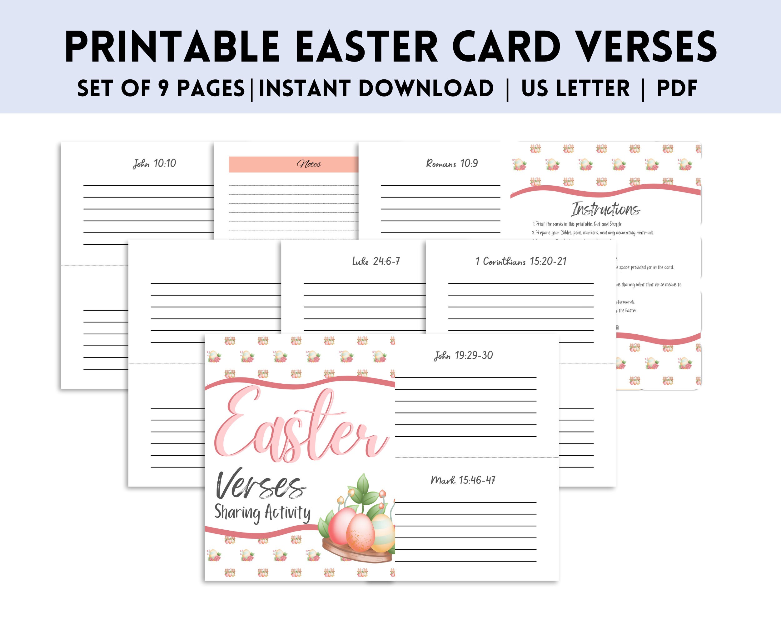 Easter Verses | Religious Printable | Scripture Cards | Prayer - Etsy