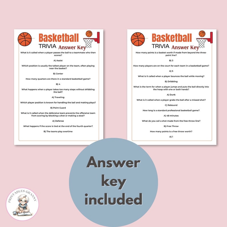 Basketball Trivia Game, Basketball Printable Game, Basketball Party ...