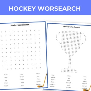 Hockey Wordsearch Game, Hockey Printable Game, Sports Wordsearch, Kids ...