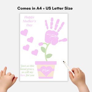 Your Love Helps Me Grow Handprint Craft Printable, Mother's Day Gift ...