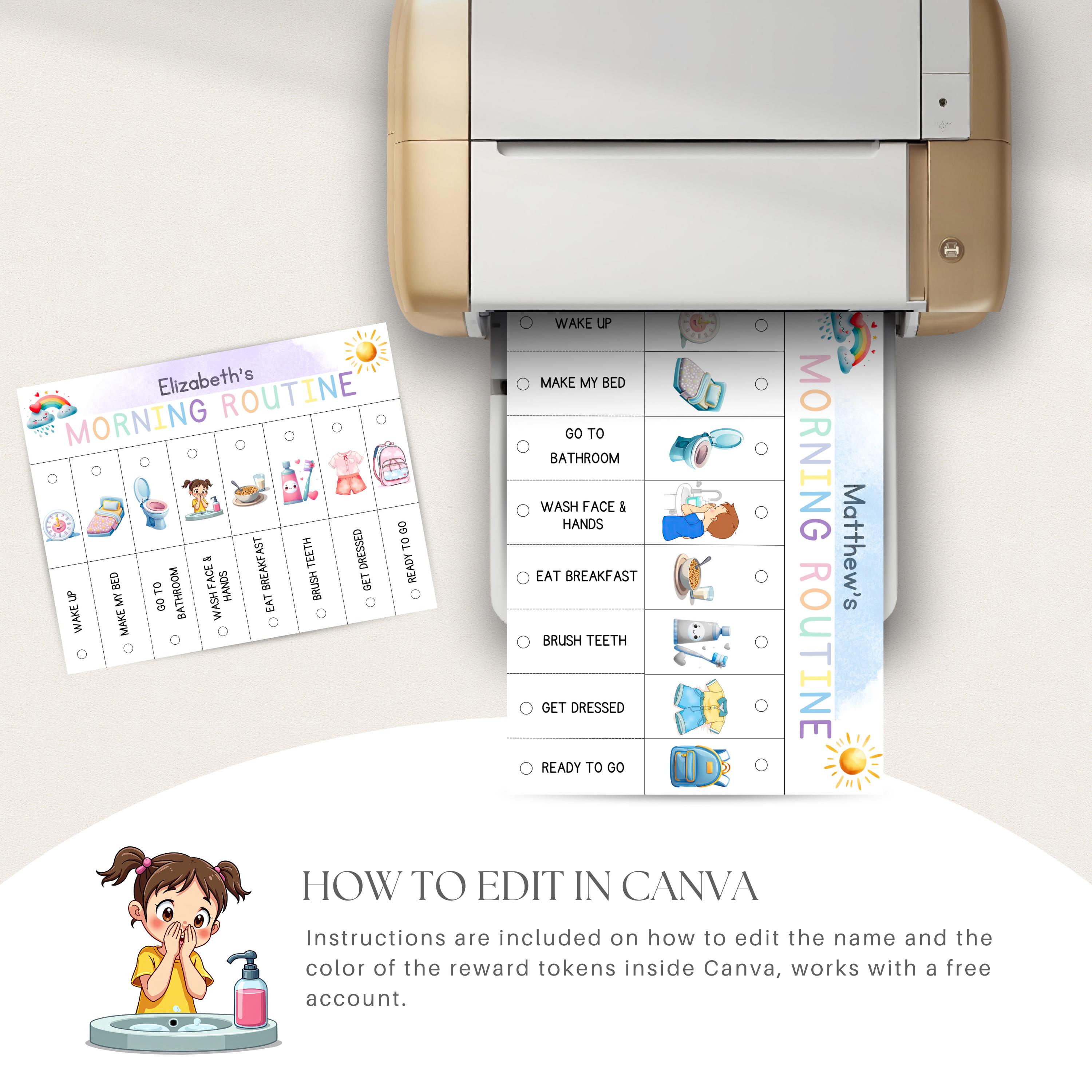 Editable Morning Routine Flip Chart, Kids Daily Checklist, Printable ...