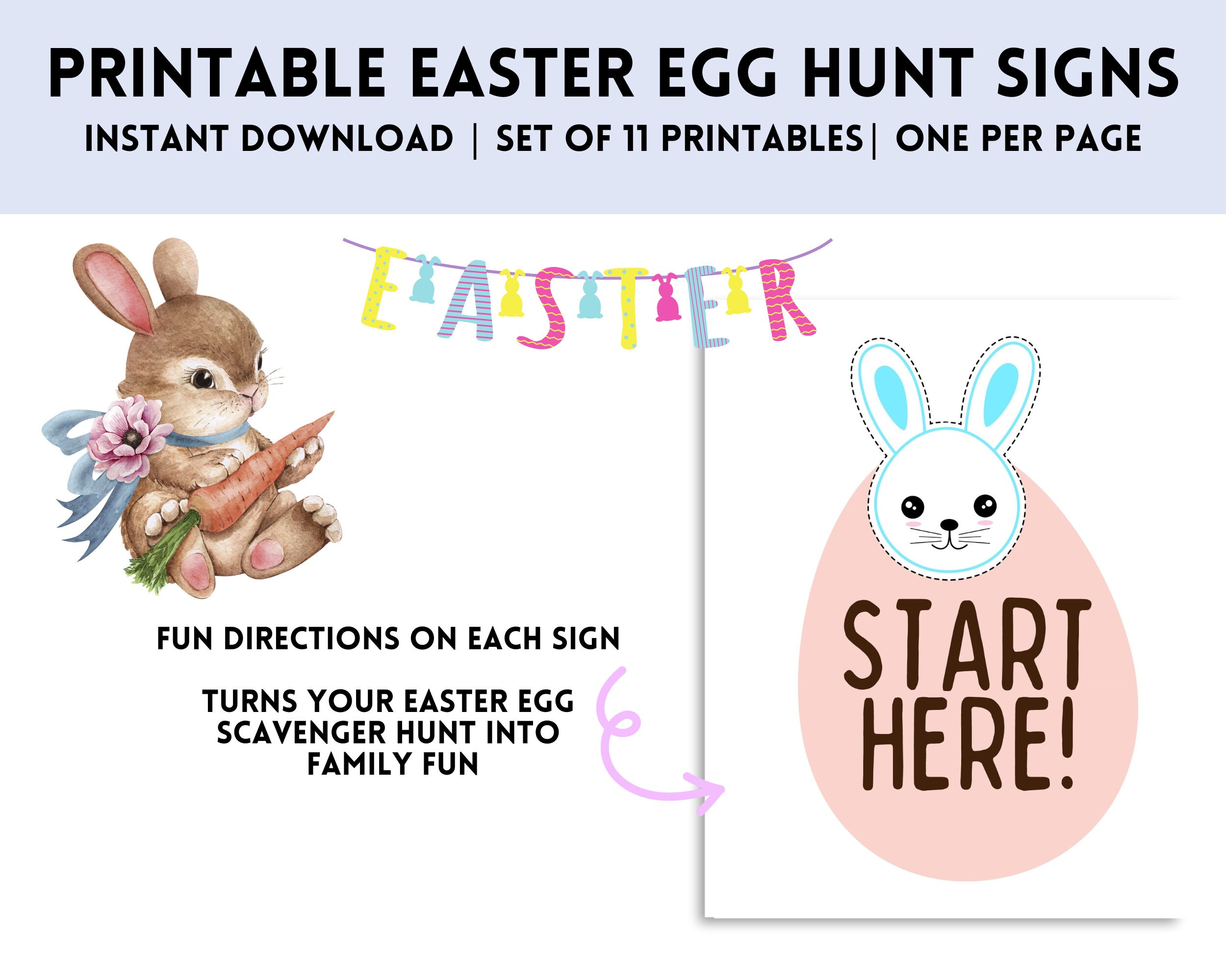 Easter Egg Hunt Printable Signs| Scavenger Hunt| Fun Games | Family ...