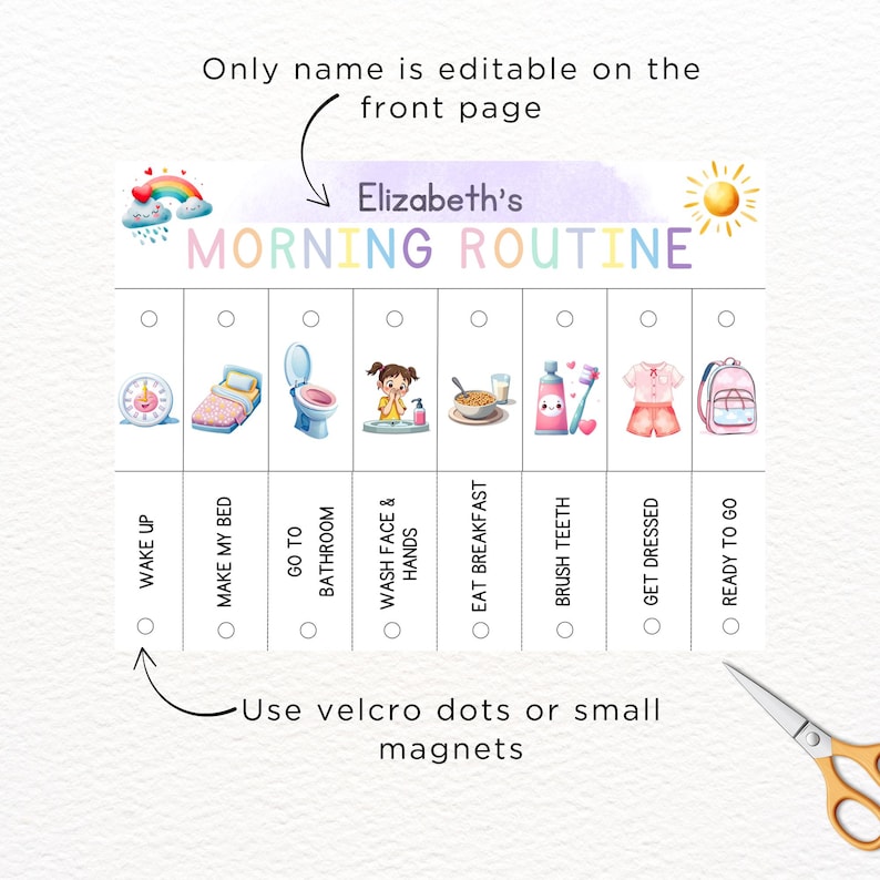 Editable Morning Routine Flip Chart, Kids Daily Checklist, Printable ...