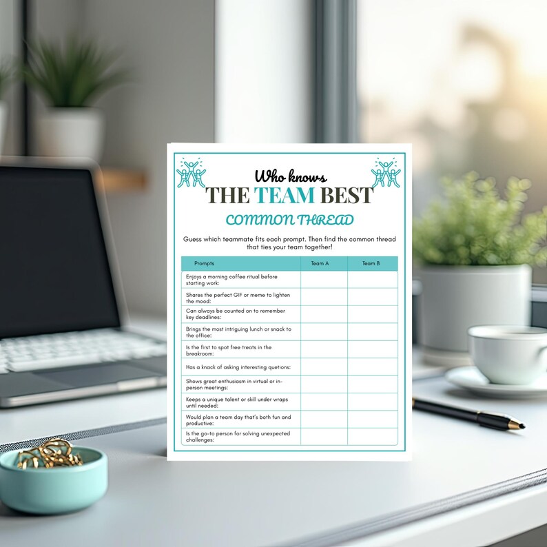 Printable Team Building Games on Paper, Find the Common Thread, Who ...