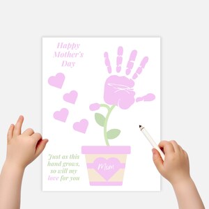 Your Love Helps Me Grow Handprint Craft Printable, Mother's Day Gift ...