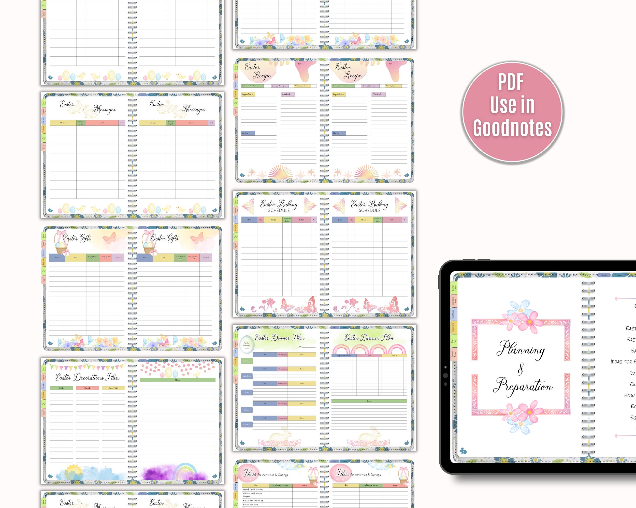 Easter Planner, Digital Spring Planner, Easter Organizer, Bunny, Craft ...