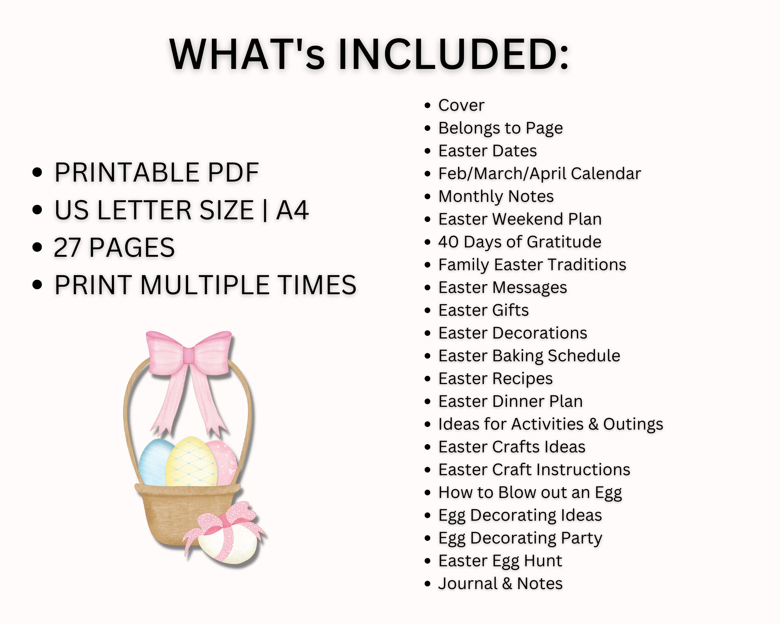 Easter Planner Printable, Easter Organizer, Easter Crafts & Activities ...