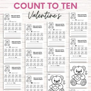 Counting Activity Preschool Math, Valentine's Day Bears Math Activity ...
