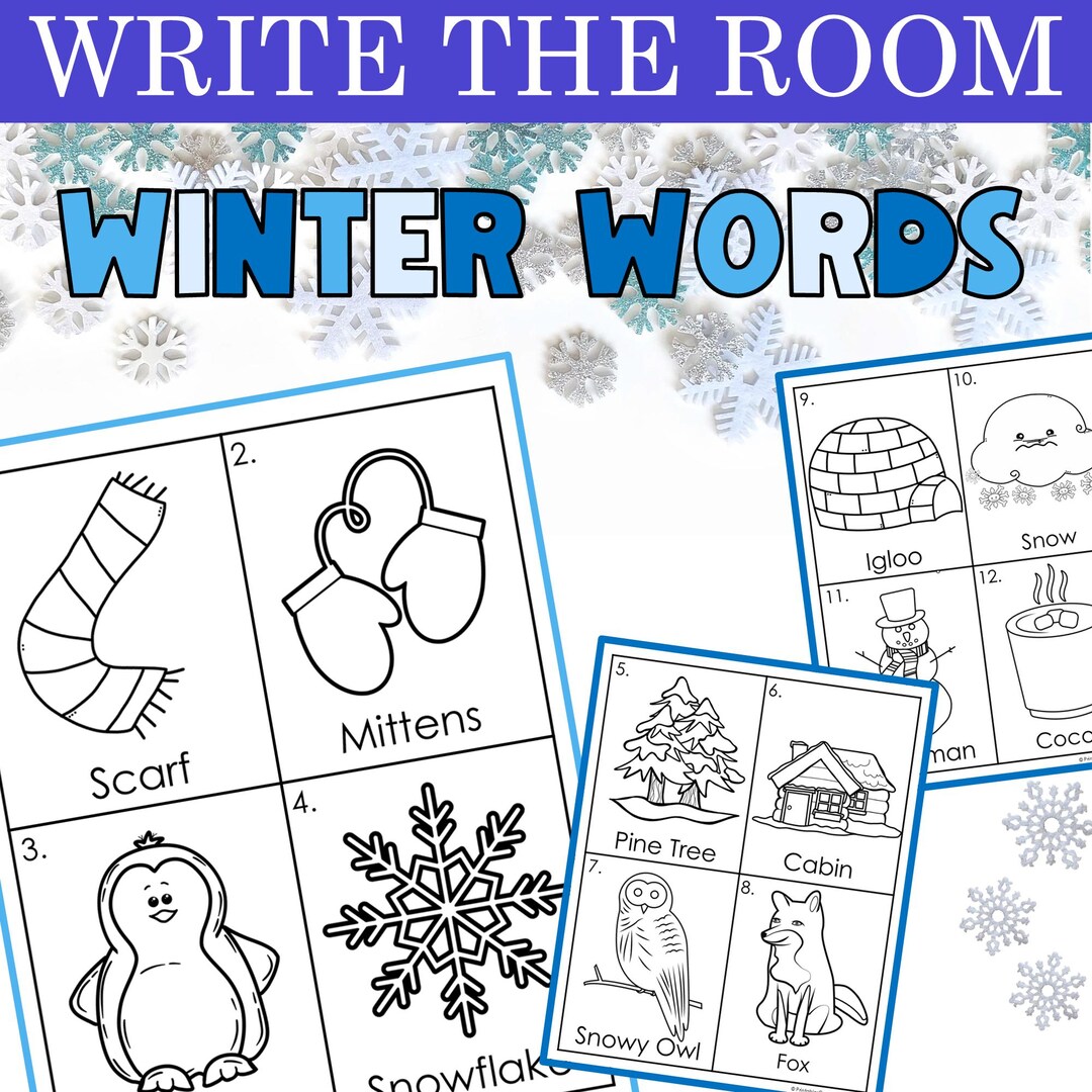 Winter Write the Room Game - Kindergarten Literacy Centers - Vocabulary ...