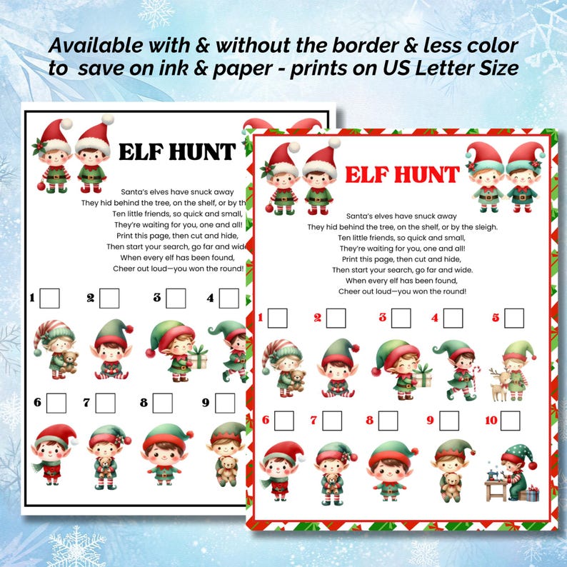 Elf Scavenger Hunt for Kids, Printable Christmas Activity, Fun Treasure ...