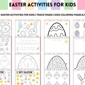 Easter Activities for Kids, Printables Pack, Coloring Pages, Mazes for ...