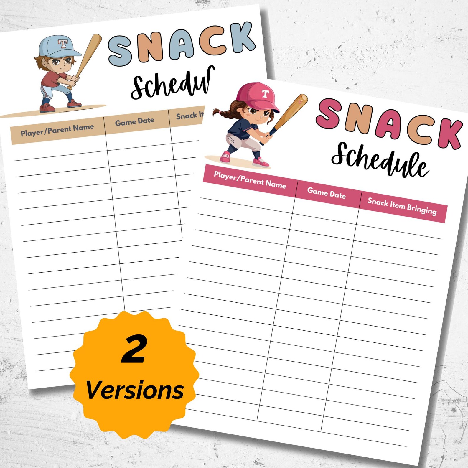 T Ball Snack Schedule Sign up Sheet, Team Sign up Form, Team Mom Snack ...