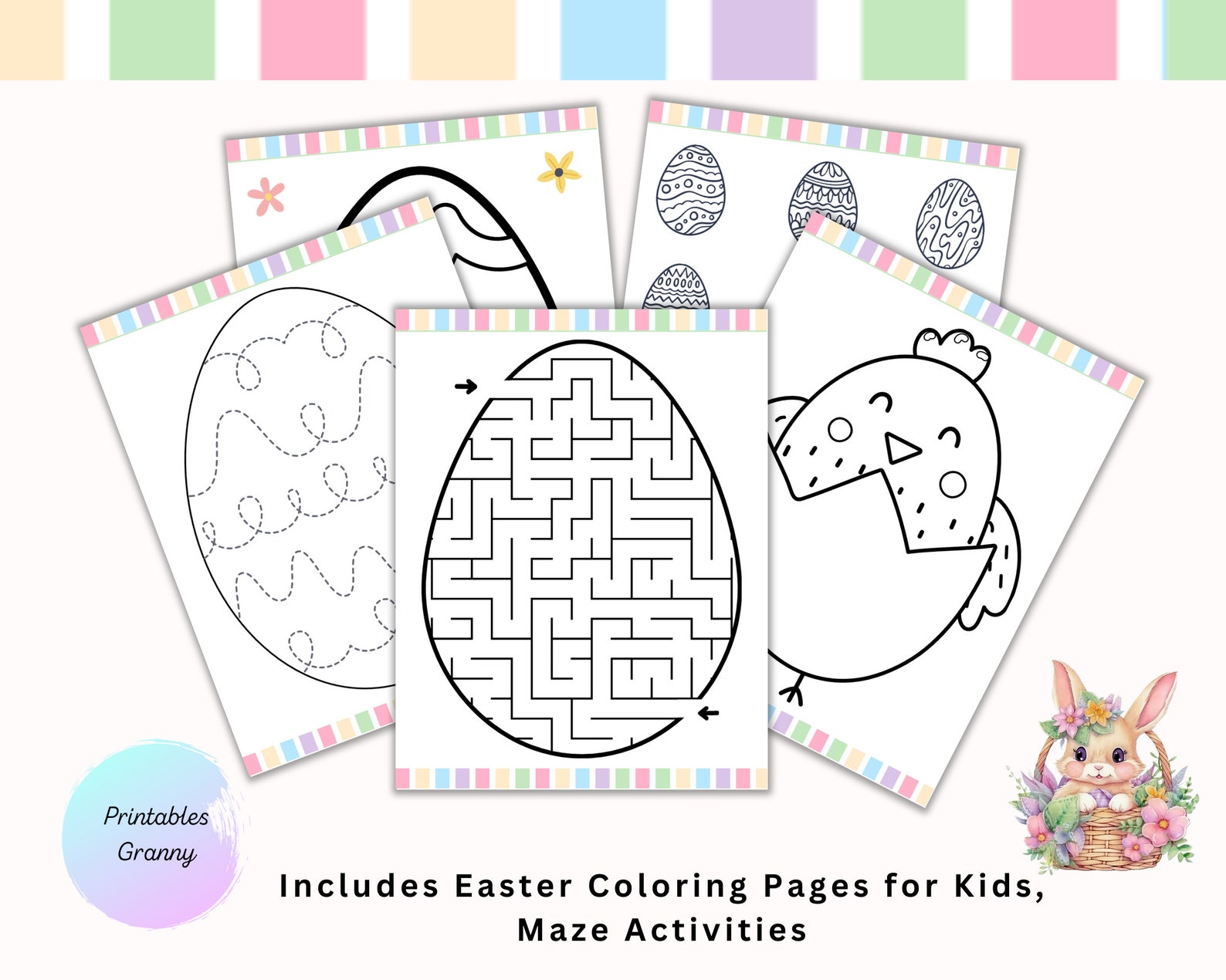 Easter Activities for Kids, Printables Pack, Coloring Pages, Mazes for ...