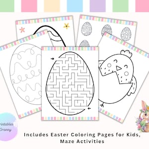 Easter Activities for Kids, Printables Pack, Coloring Pages, Mazes for ...
