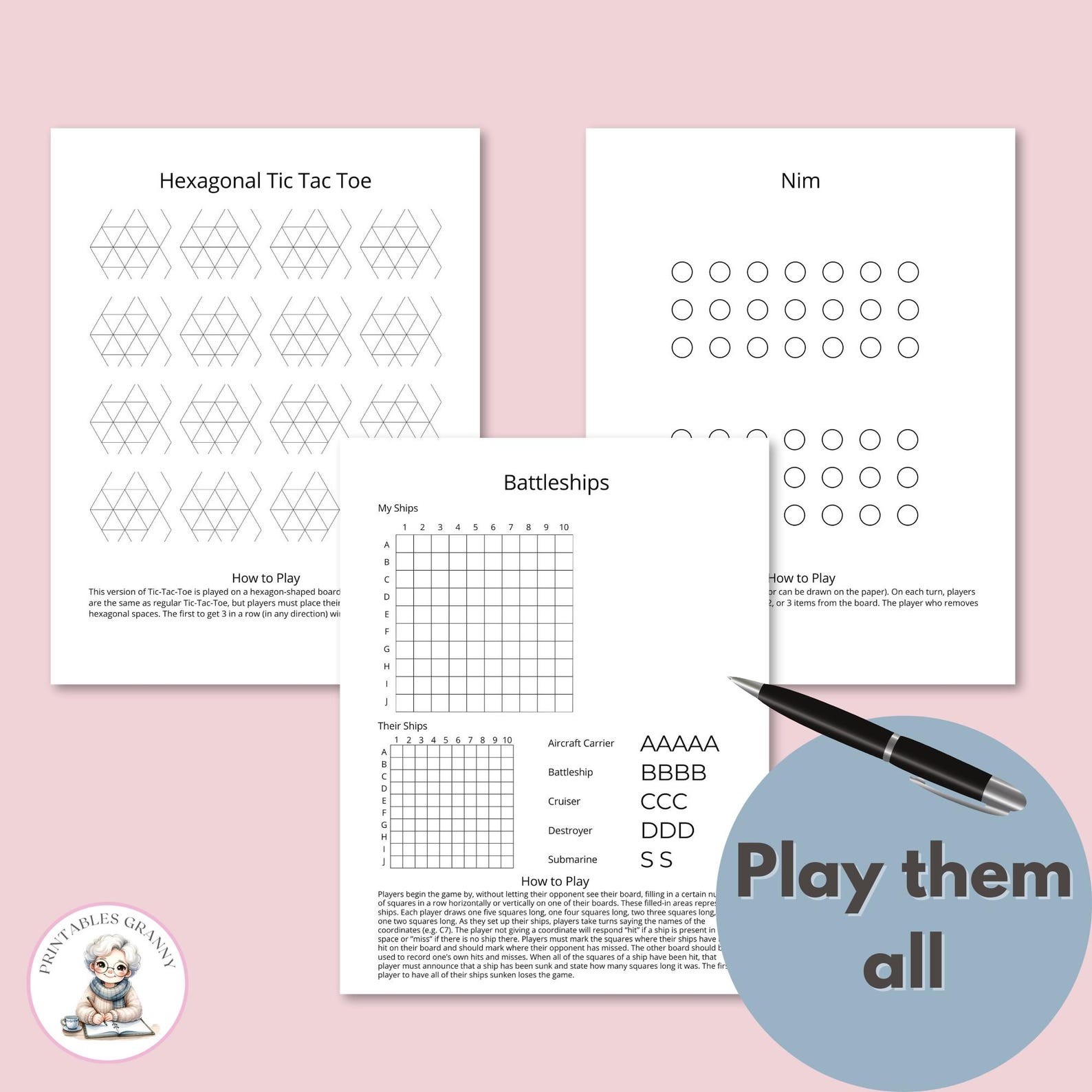 Pen and Paper Printable Games, 15 Printable Travel Games for Kids ...