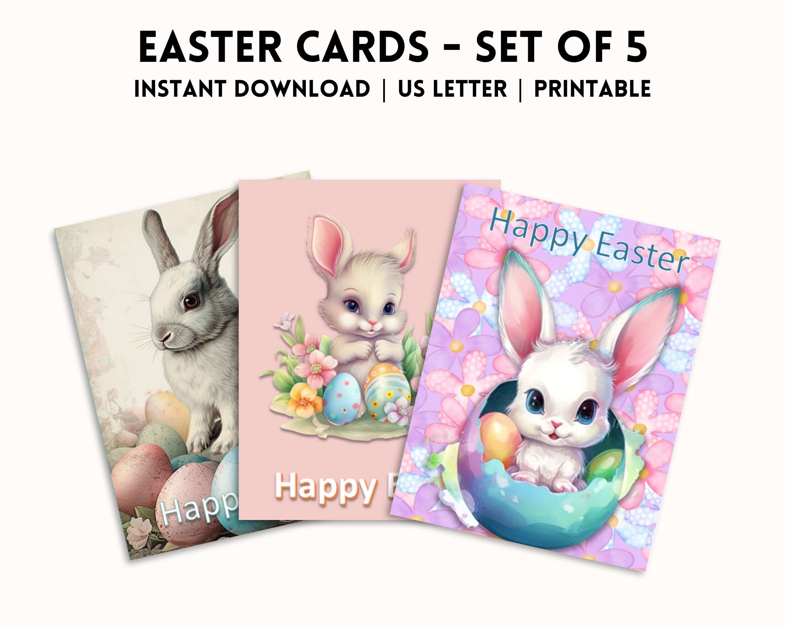 Happy Easter Cards | Printable | Easter Bunny | Celebrate Easter ...