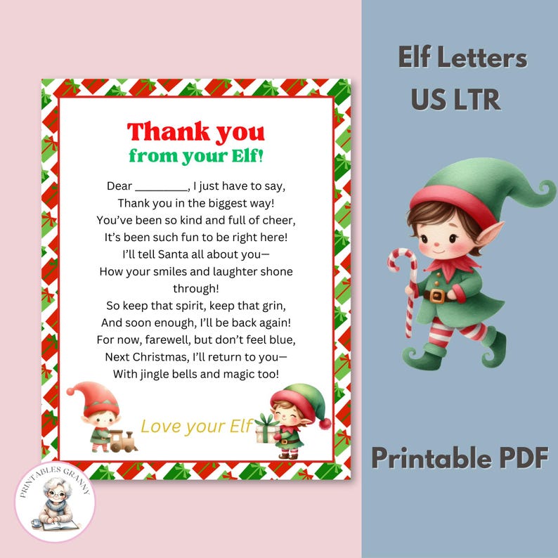 Letter From Elf - Christmas Printable Notes, Elf Arrival & Goodbye ...
