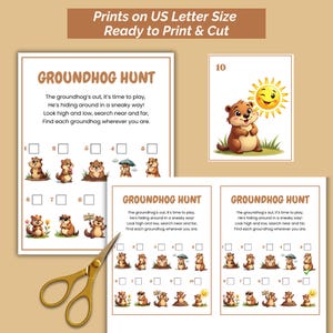 Groundhog Hunt for Kids, Printable Activity, Fun Treasure Hunt, Holiday ...