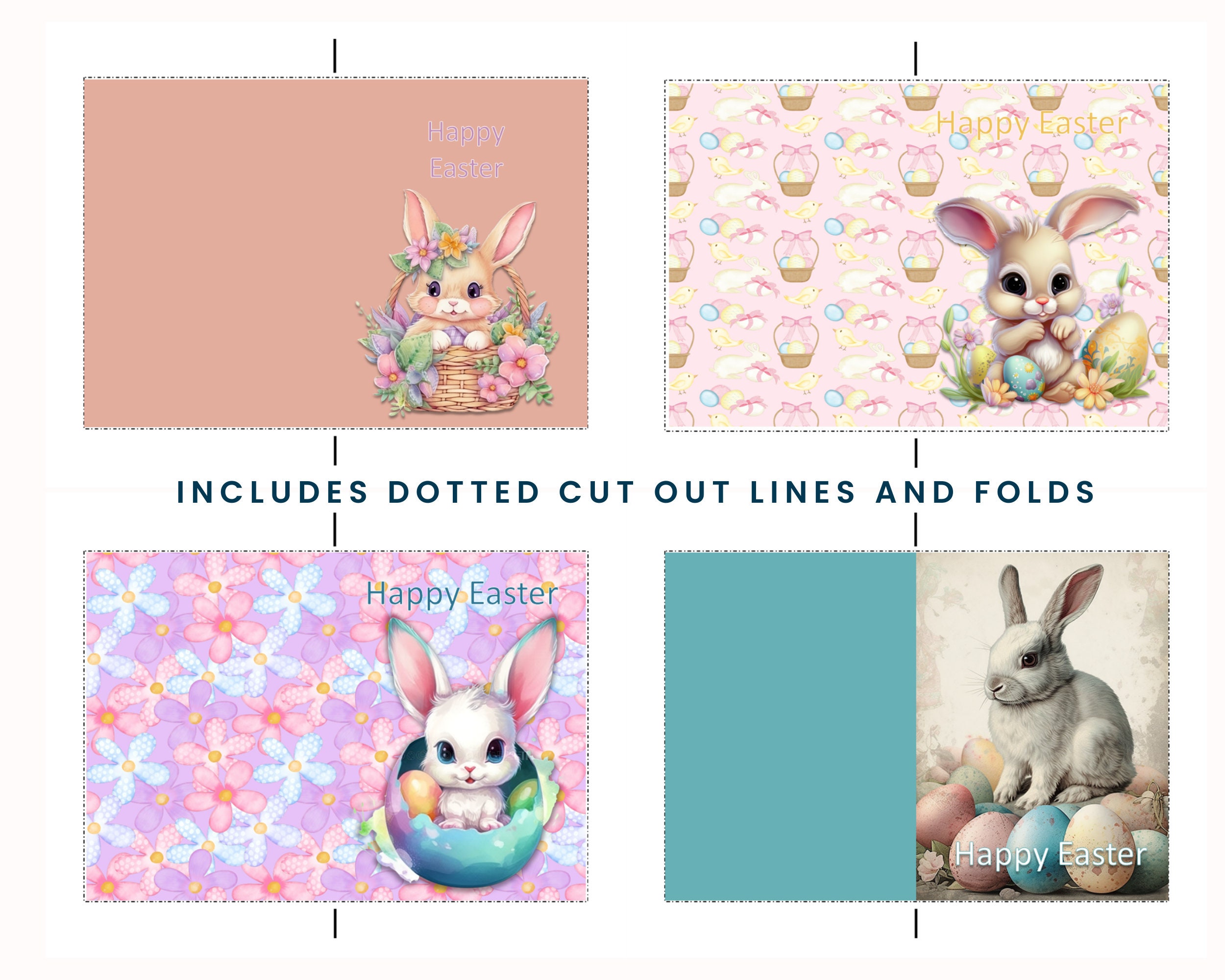 Happy Easter Cards | Printable | Easter Bunny | Celebrate Easter ...