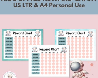 Space Reward Chart for Kids | Printable A4 Behaviour Chart | Fun Galaxy ...