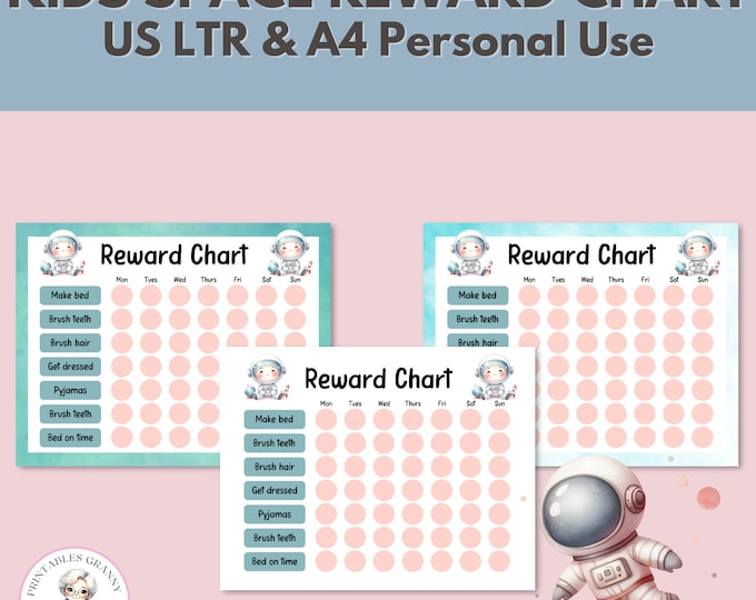 Space Reward Chart for Kids With Printable Achievement Award and Idea ...