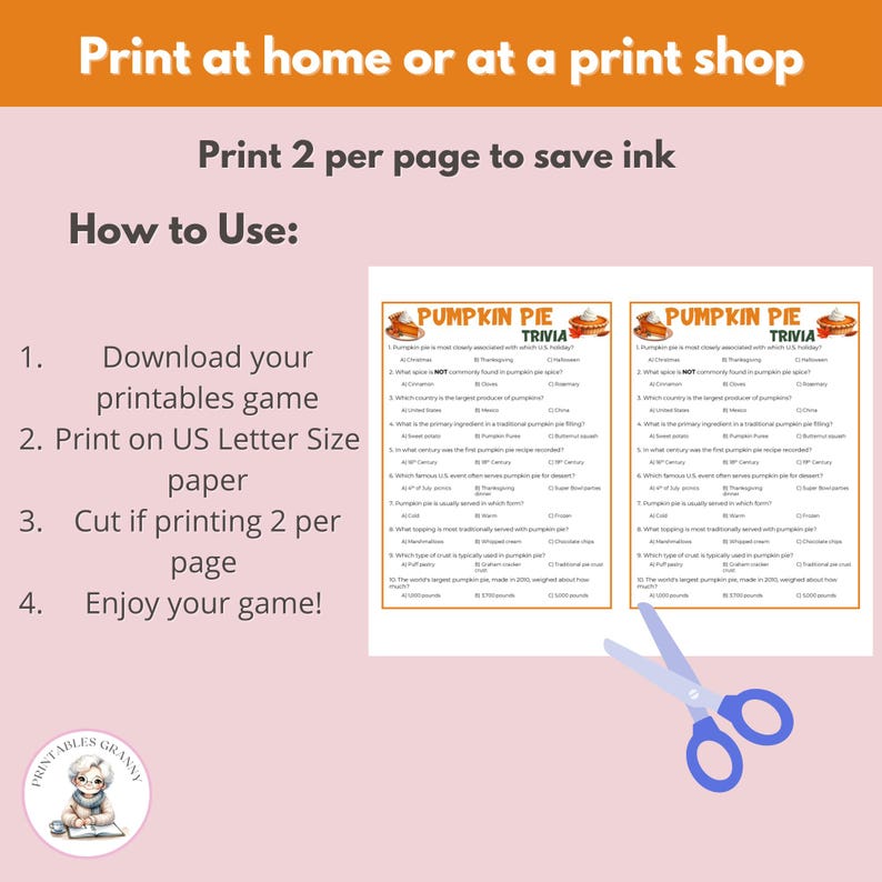 Pumpkin Pie Trivia Game, Fall Trivia Quiz, Pumpkin Pie Theme Trivia ...