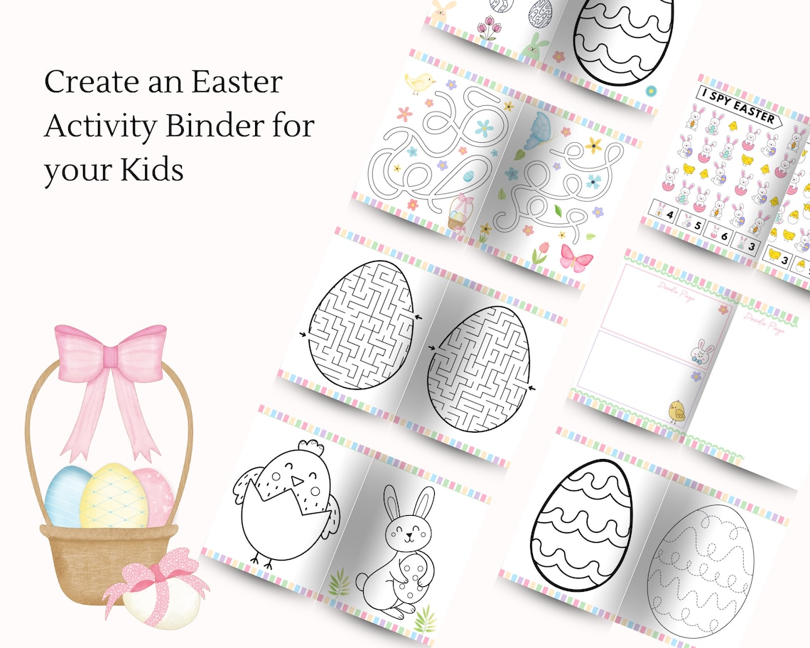 Easter Activities for Kids, Printables Pack, Coloring Pages, Mazes for ...